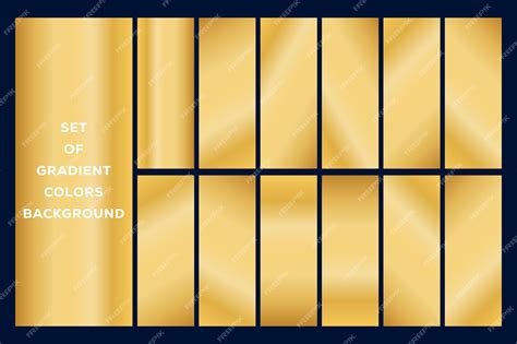 Premium Vector Gold Gradient Color Set