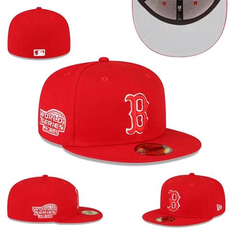 Boston Red Sox World Series Fitted Hat Bright Red With Championship