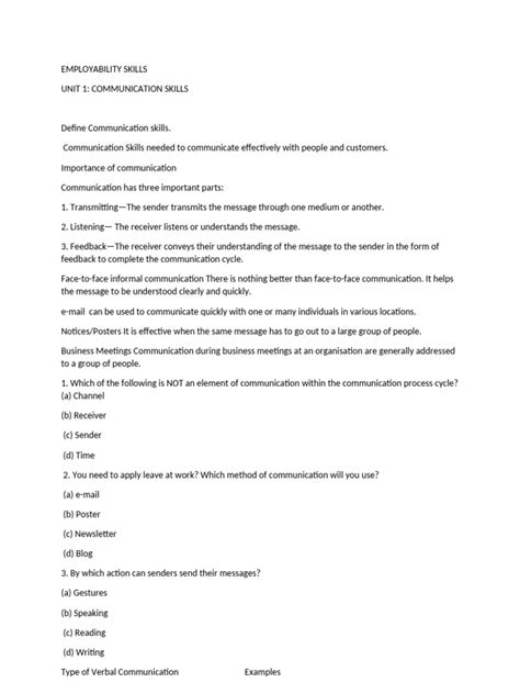 Employability Skills Notes Pdf