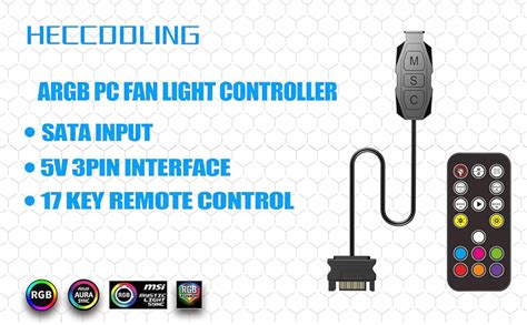 Argb Controller Kit 5v 3pin Aura Pc Rgb Controller Sata