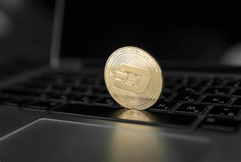 Premium Photo Dash Coin Symbol On Laptop Concept Financial Currency