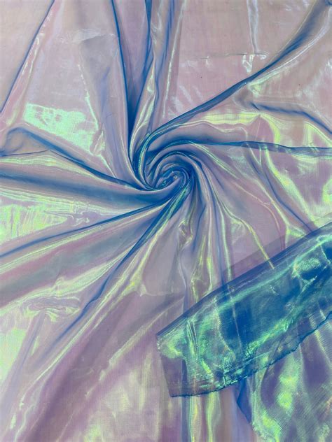 Royal Blue Iridescent Pearl Sheer Organza Fabric 58 Wide Sold By