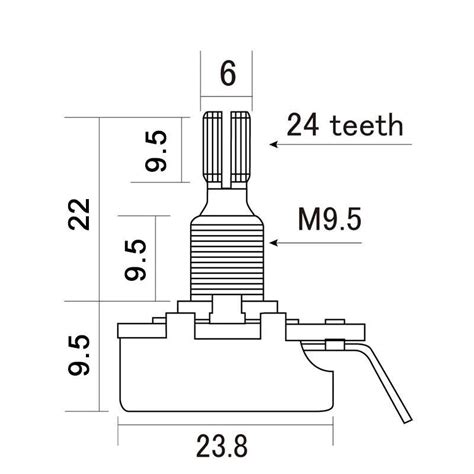 Cts 250k Split Shaft Potentiometer Linear Taper Zebra Music