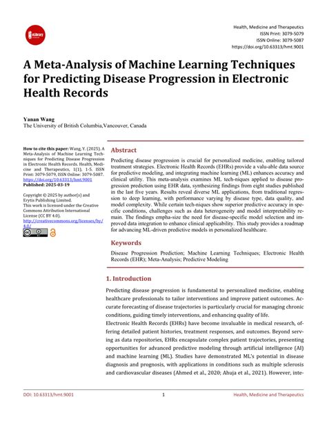 Pdf A Meta Analysis Of Machine Learning Techniques For Predicting