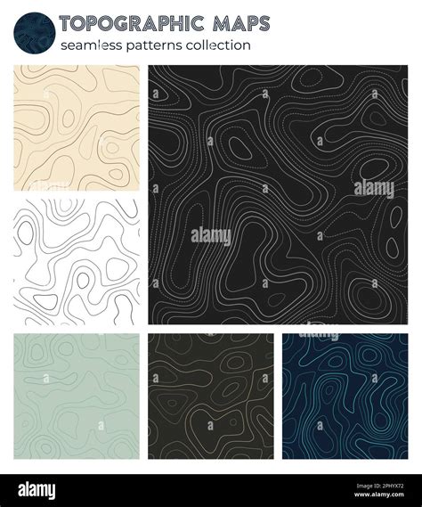 Topographic maps. Appealing isoline patterns, seamless design. Creative tileable background ...