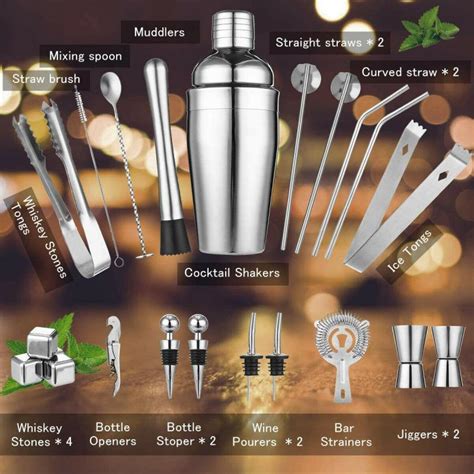 22 Pcsset 550ml Cocktail Shaker Making Set Barten Grandado