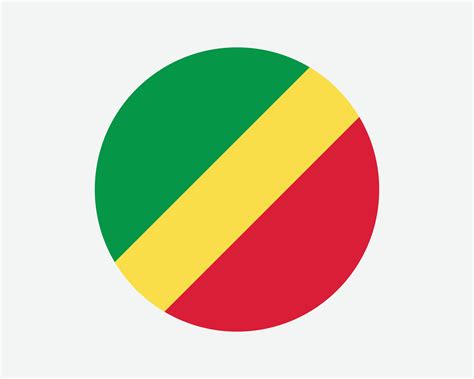 Congo Brazzaville Redondo País Bandera Circular Congoleño Nacional