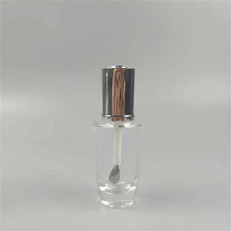 Oem Round And Flat Shoulder Clear Glass Bottle 20ml Empty Translucent