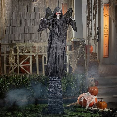 Morris Costumes 62 Ft Animated Standing Skeletal Reaper With Wings Gray Target