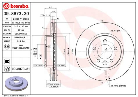 Land Rover Brembo Disc Brake Rotor Front 317mm Sdb000604 Brembo 09