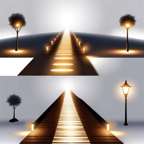 Lighted Pathways Vector Set White Background Isolated A High Premium