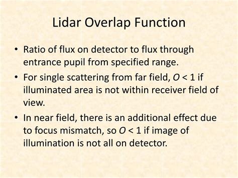 Ppt Examining The Impact Of Surface Roughness On Lidar Overlap