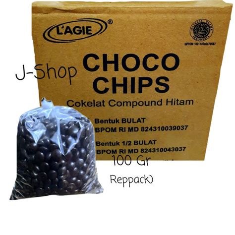 Jual Cokelat Chips 100gr Choco Chips Lagie Coumpound Hitam Shopee