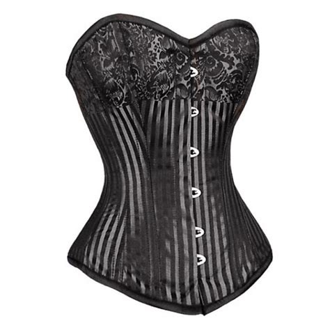 Silver Stripe Satin Corset