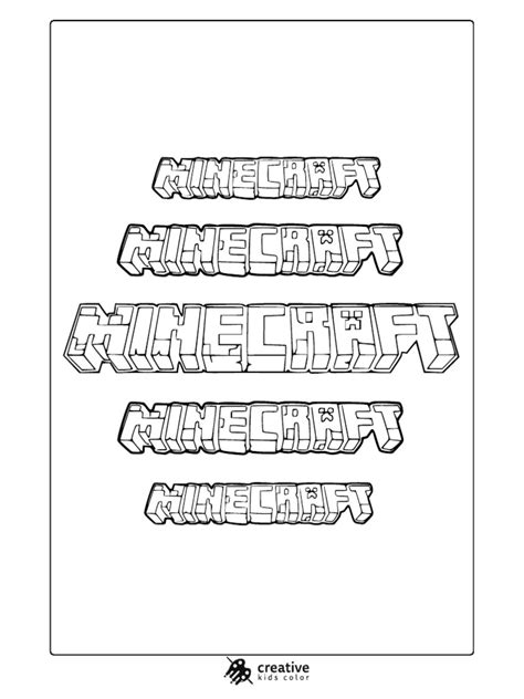 Minecraft Logo Coloring Page Pdf