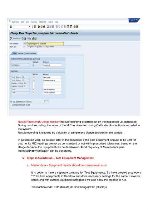 Sap Pm Test Equipment Managementcalibration Process Docx