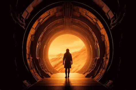 Premium Photo A Man Walks Into A Tunnel With The Word Star Trek On The Back