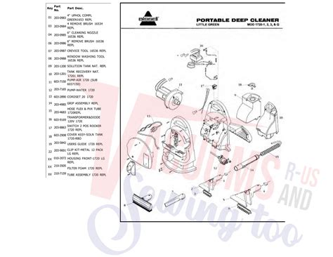 Schematic And Parts Book For Bissell 1700 1 1700 1700 2 1700 3