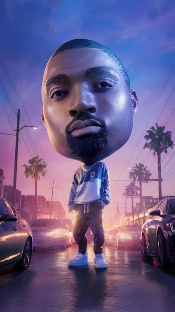 Premium Photo Big Head Small Body In The La 3d Render