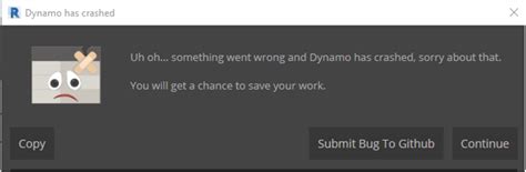 Crash Report From Dynamo Issue DynamoDS Dynamo GitHub