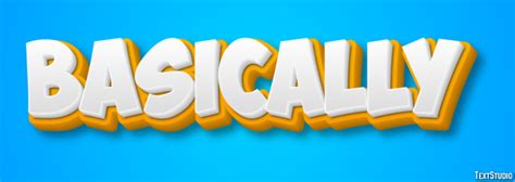 Basically Yellow White 3d Text Effect Generator