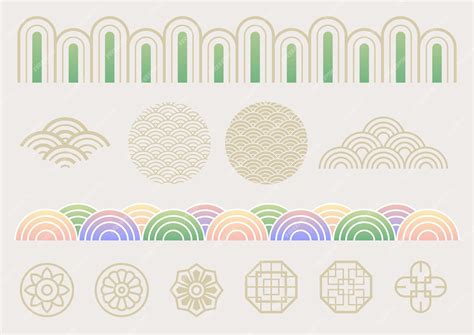 Premium Vector Vector Illustration Set Of Korean Traditional Patterns