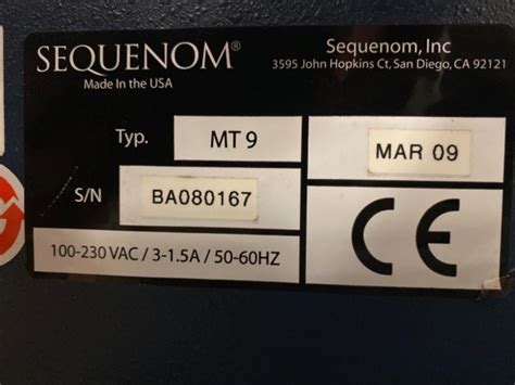 1 Sequenom Mt9 Spectrometer Bruker Analyser For Sale