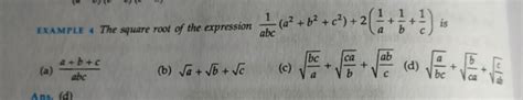 Example 4 The Square Root Of The Expressionabcbc1 A² B² C² 2