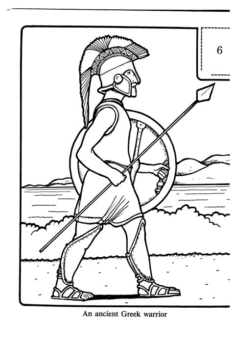 An Ancient Greek Warrior Colouring Sheets Coloring Pages Ancient
