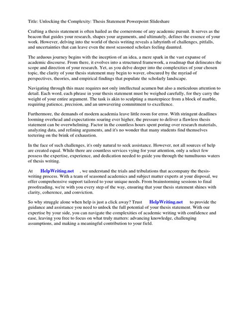 Thesis Statement Powerpoint Slideshare Pdf Essays Thesis