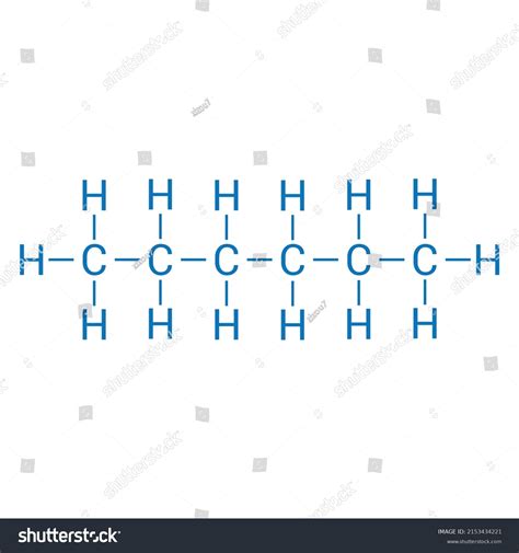 Chemical Structure Hexane C6h14 Stock Vector Royalty Free 2153434221