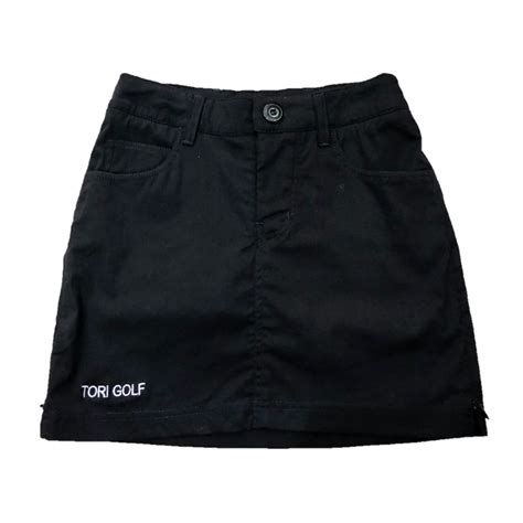 Ls 021d Skirt Black With 2 Round Front Pockets 2 Rear Patch