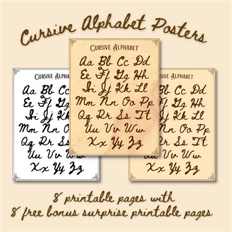 Printable Classroom Cursive Posters And Worksheets For Teachers Etsy