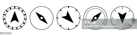 Compass Simple Icon Set Navigation Compass Flat Icons Set On White Background Arrow Icon Vector