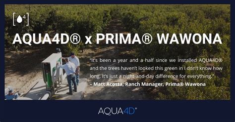 Aqua4d® Brings Sustainable Water Efficiency To Prima® Wawona Aqua4d