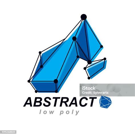 3d 종이 접기 추상 Mesh 개체 벡터 추상적인 디자인 요소입니다 혁신 기술 추상적인 로고입니다 0명에 대한 스톡 벡터 아트