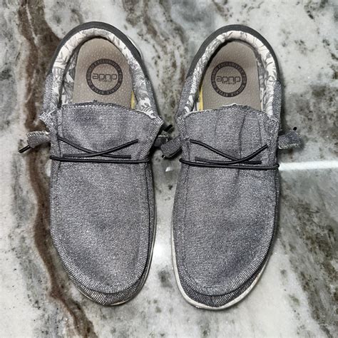 Hey Dude Sparkling Grey Wally Women Shoes Size 9 Exc Gem