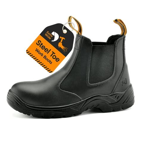 Safetoe Mens Safety Boots With Lightweight Wide Fit Steel Toe Cap
