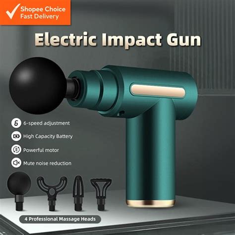 Mini Massage Gun 6 Speed Muscle Relaxation Massager With 4 Heads For
