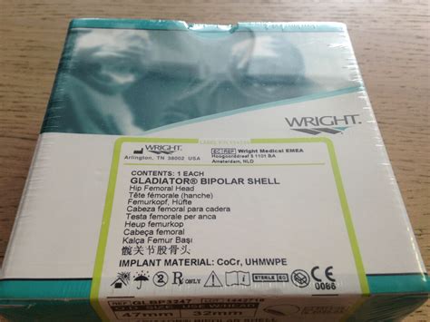 New Wright Medical Glbp3247 Gladiator Bipolar Shell Hip Femoral Head