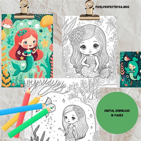 Mermaid Coloring Pages For Girl 18 Pages Mermaids Coloring Pages