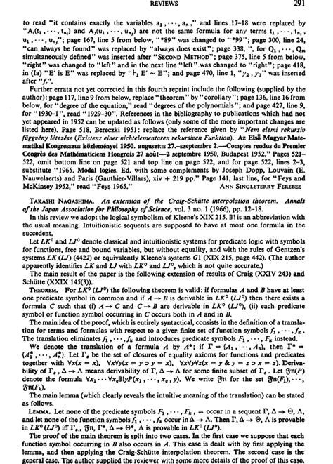 Takashi Nagashima An Extension Of The Craig Schütte Interpolation Theorem Annals Of The Japan