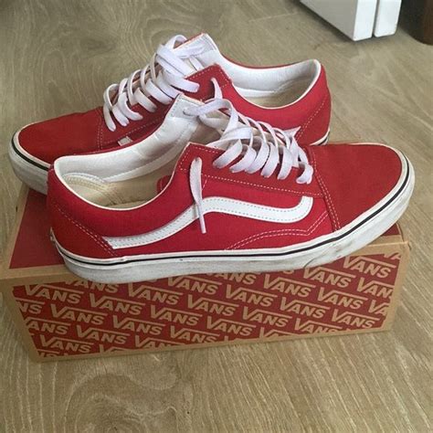 Vans Old Skool Racing Redtrue White Vans Old Skool Vans Red Vans