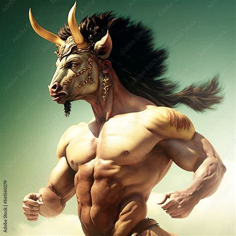 Ilustração Mythologic Fantasy Minotaur Ancient Greek Mythical