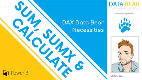 Dax Data Bear Necessities Sum Sumx And Calculate Rpowerbi