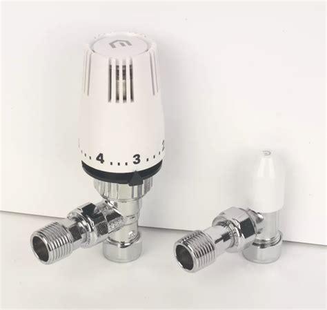 Myson Pluspak15ac 15mm X 12 Chromewhite Angled Standard Thermostatic