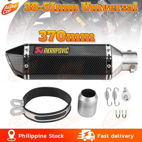 Carbon Fiber Universal Motorcycle Exhaust Muffler Canister Tailpipe 38