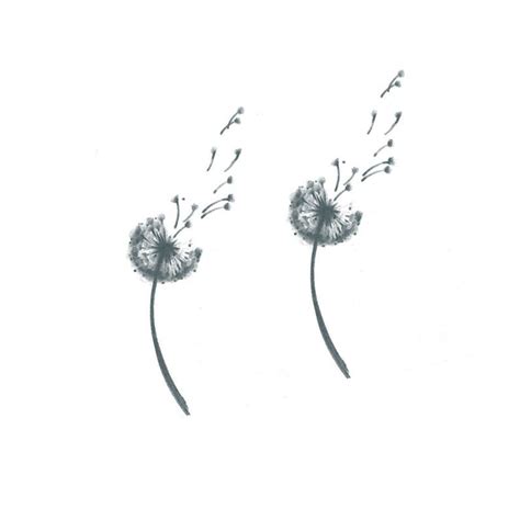 Small Dandelions Set Of 2 Dandelion Temporary Tattoo Innocence Tattoo