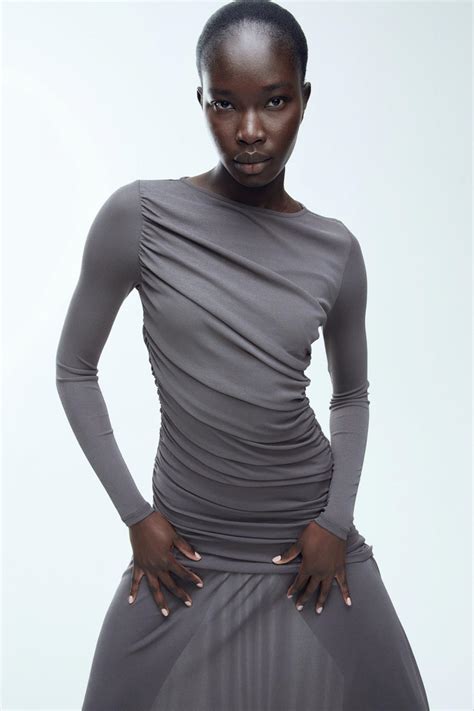 Handm 에이치앤엠 드레이프 니트 원피스 1210807001