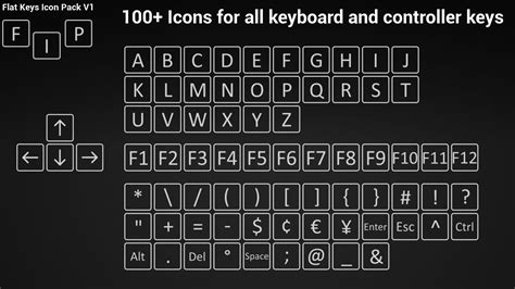 Flat Keys Icons Pack In 2d Assets Ue Marketplace